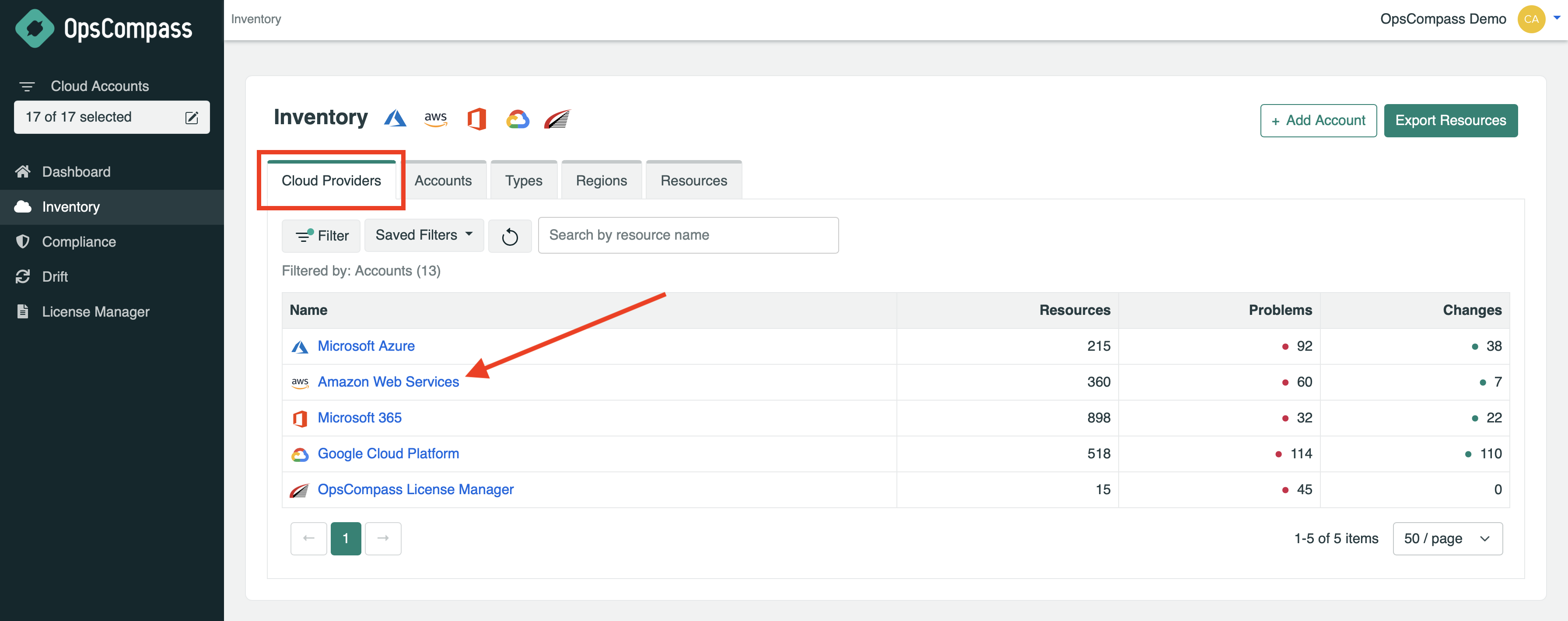 How do I navigate the inventory?